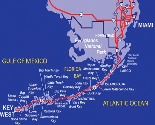 Karte Von Florida Keys Top Florida Keys Karte F r Key Largo Nach Key West Peaceful Place